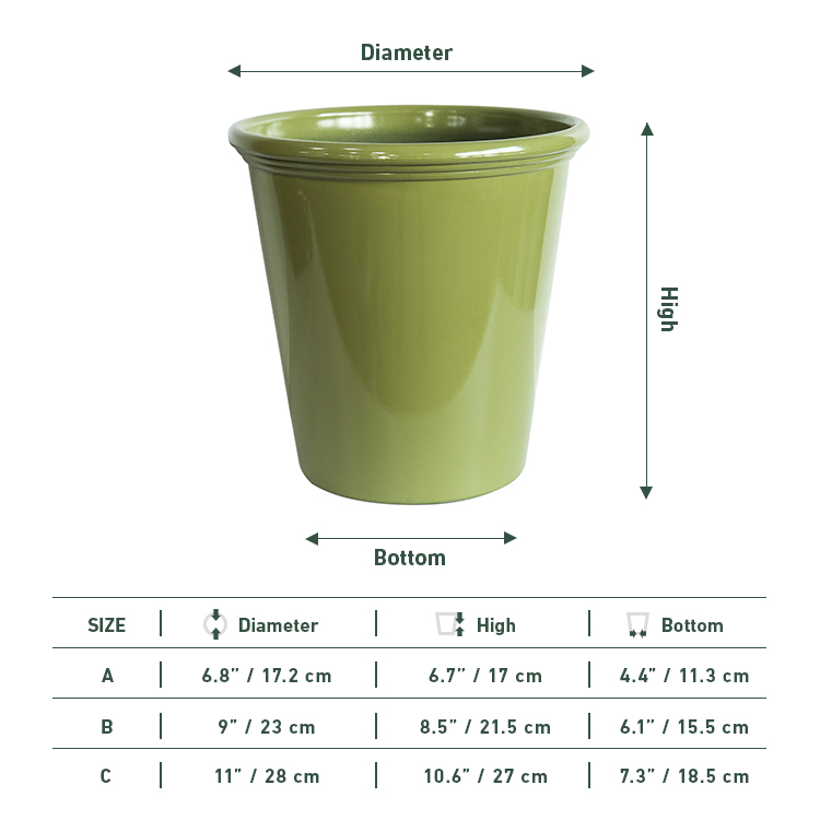 Glazed Ceramic Bucket Effect Plastic Plant Pot from China manufacturer ...