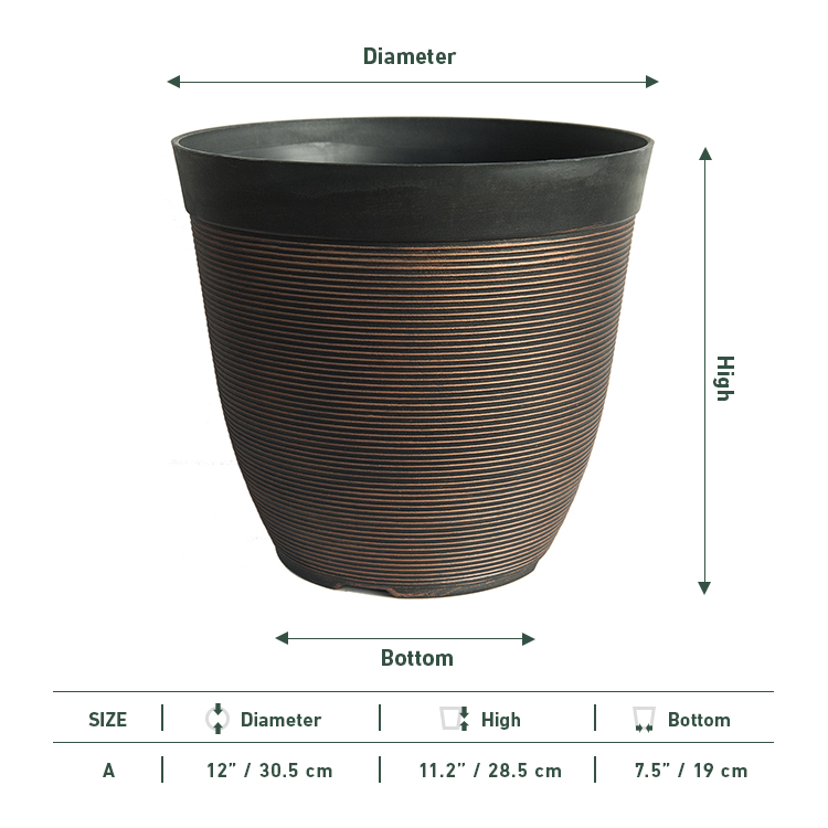 Indoor Outdoor Decorative Large Round Plastic Pot for Plants from China ...